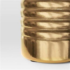 Accents | Metal Ribbed Decorative Vase Gold | Poshmark